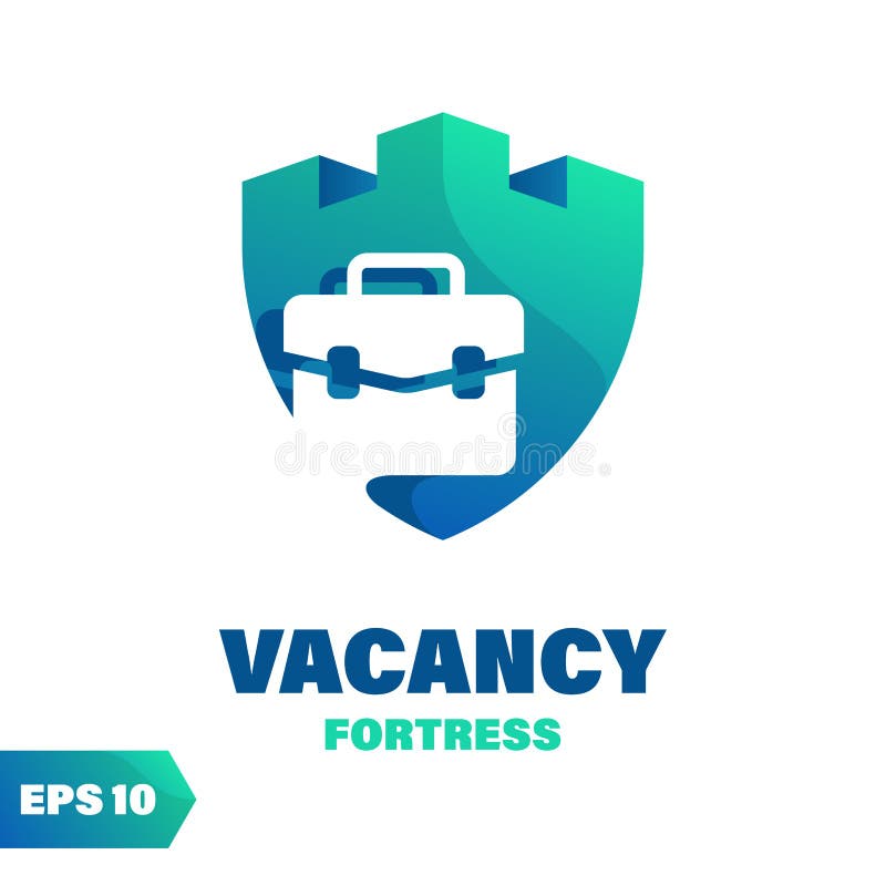 Dual Mining Shield and Fortress Negative Space Briefcase Stock ...