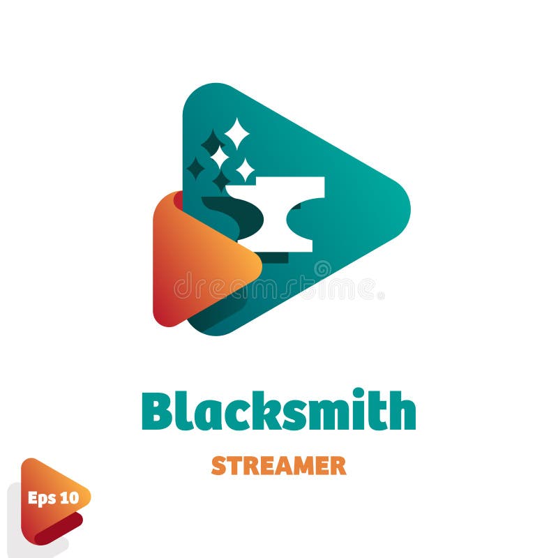Blacksmith Streamer Logo stock illustration. Illustration of profession ...