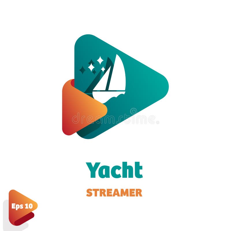 Yacht Streamer Logo stock illustration. Illustration of vector - 263439413