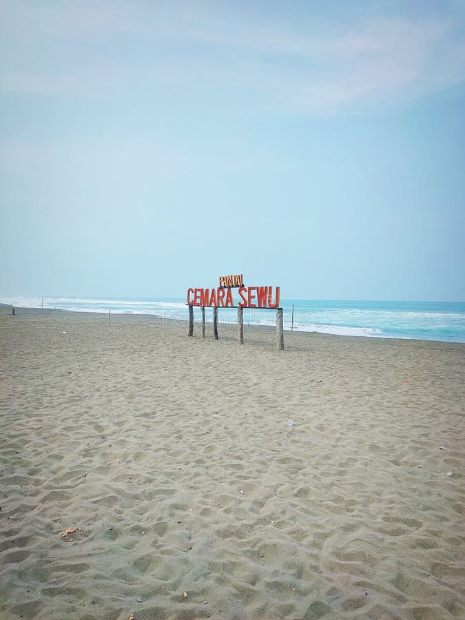 Cemara Sewu Beach in Java stock photo. Image of coast - 261851710