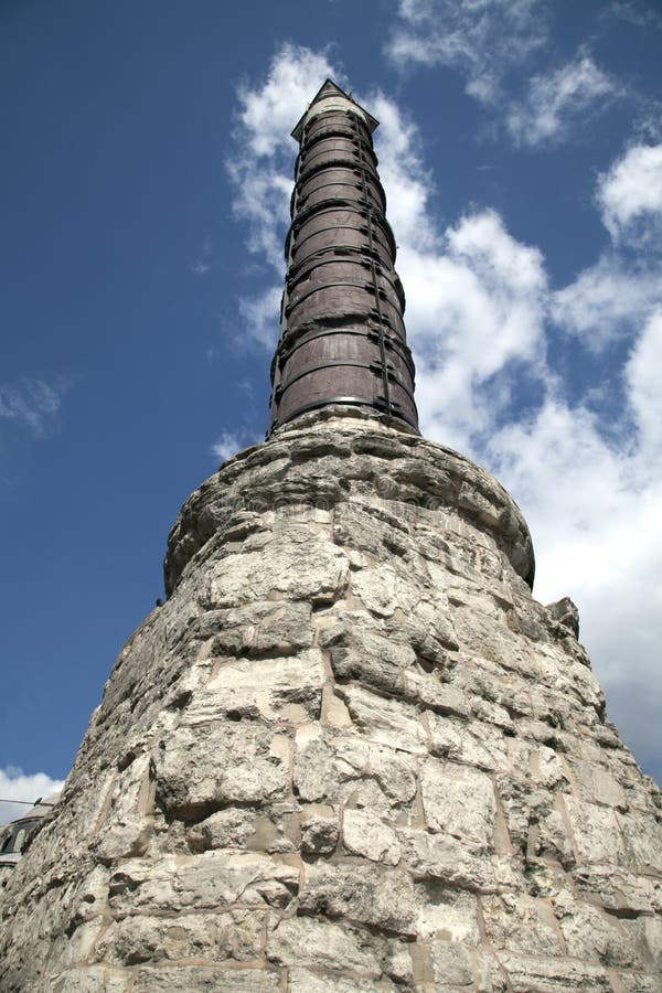 Cemberlitas Column with Rings in Istanbul Stock Photo - Image of rings ...