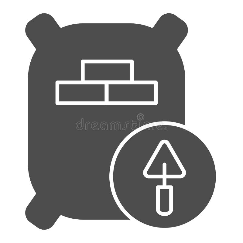 Cement Pack Flat Icon. Cement Bag Red Icons in Trendy Flat Style Stock ...