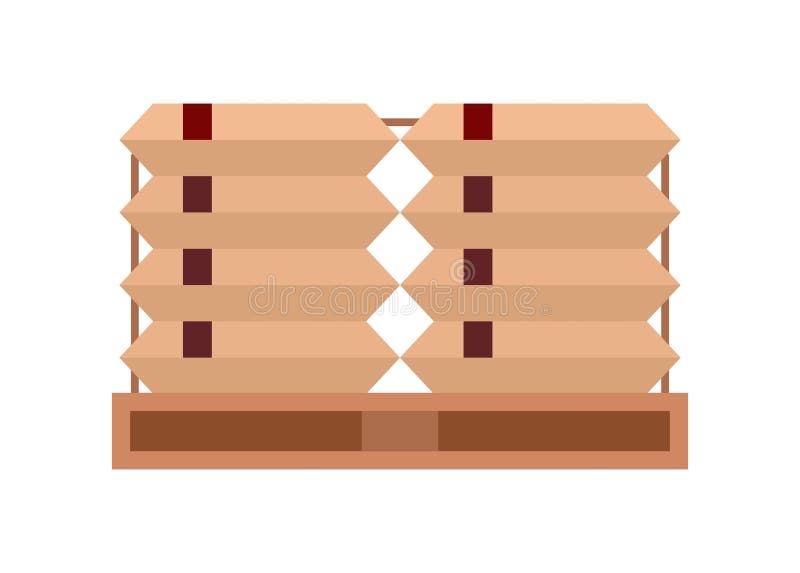 Cement Bags Stack on the Pallet. Simple Flat Illustration. Stock ...