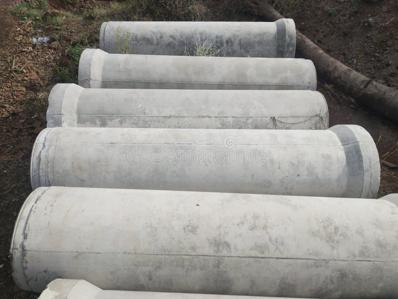 Cement Big Pipes stock photo. Image of stonewall, headstone - 185505230