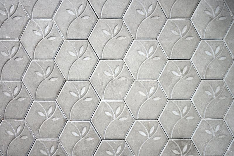 Cement Block Floor Flower Pattern Background. Stock Photo - Image of ...