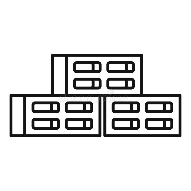 Concrete Block Icon, Outline Style Stock Vector - Illustration of ...