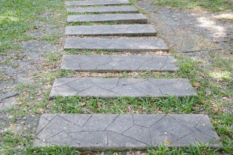 Cement block way stock image. Image of area, park, rural - 77375491