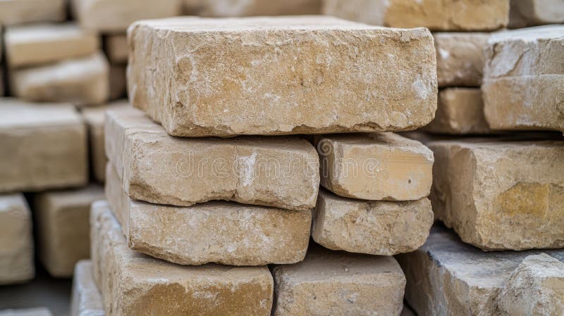 Cement Blocks Organized on Pallets within a Warehouse for Easy Access ...