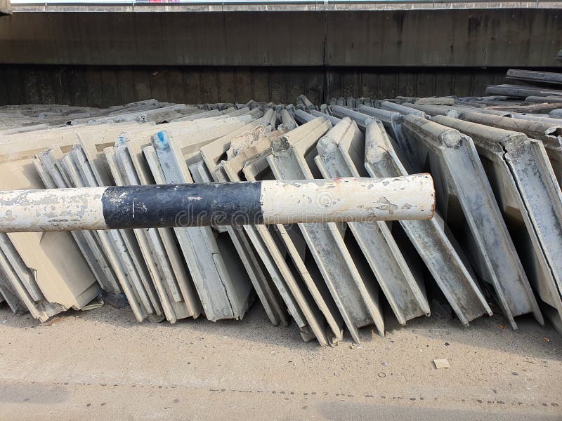 Cement Board for Expressway Edge Blocks Stored after Use. Stock Photo ...
