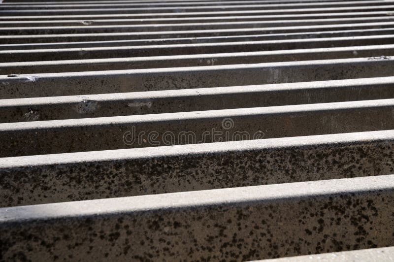 Cement Boundaries for Road Construction Stored in Rows Stock Image ...