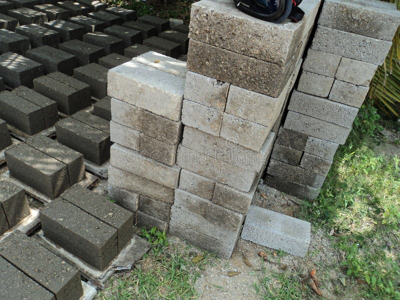 Cement bricks stock photo. Image of built, architecture - 152866300