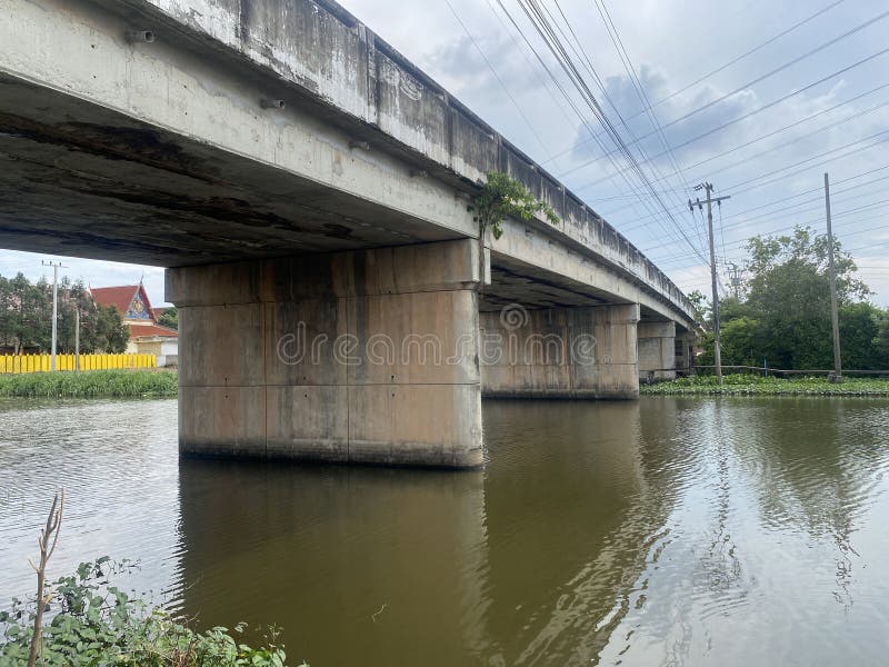 Cement bridge in the park stock photo. Image of country - 296816080