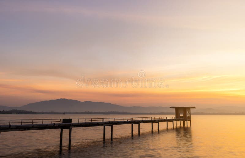 Water Pump Projecting To the River at Sunset Sky Stock Photo - Image of ...