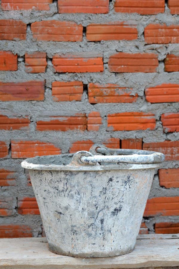 Cement bucket stock image. Image of grunge, construction - 91718739