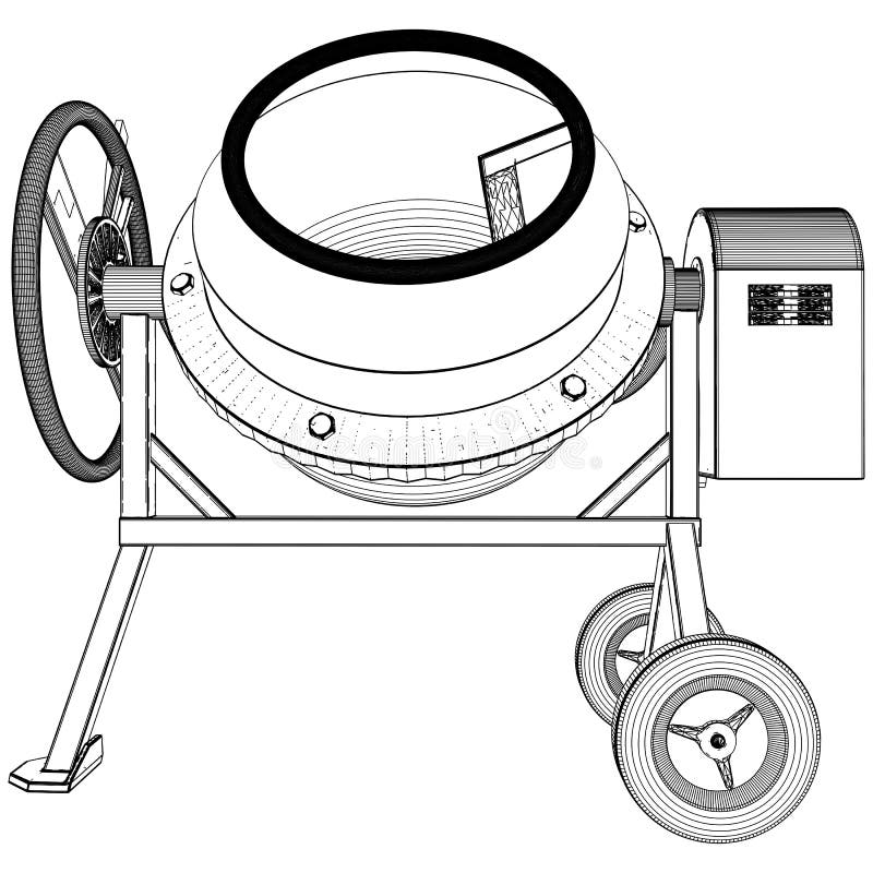 Cement Concrete Mixer Vector. Illustration Isolated on White Background ...