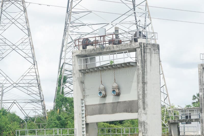 Cement Dam in Country Thailand Stock Photo - Image of landscape ...