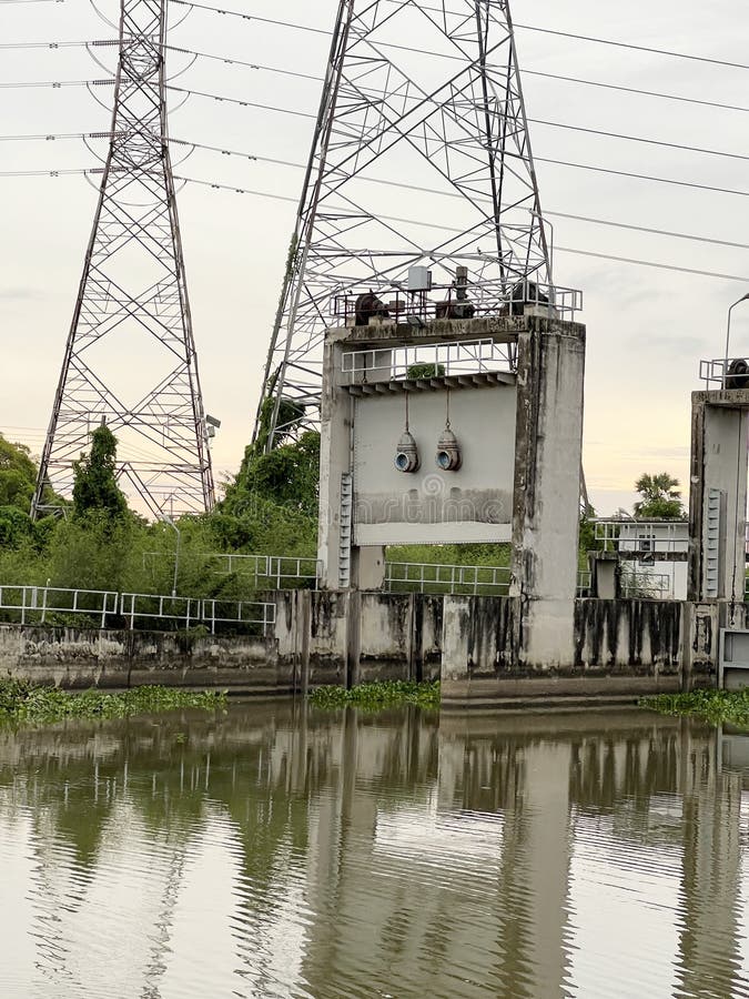 Cement Dam in Country Thailand Stock Photo - Image of blue ...
