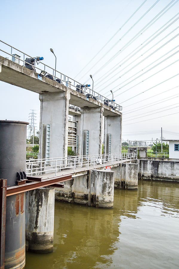 Cement Dam in Country Thailand Stock Photo - Image of thailand ...