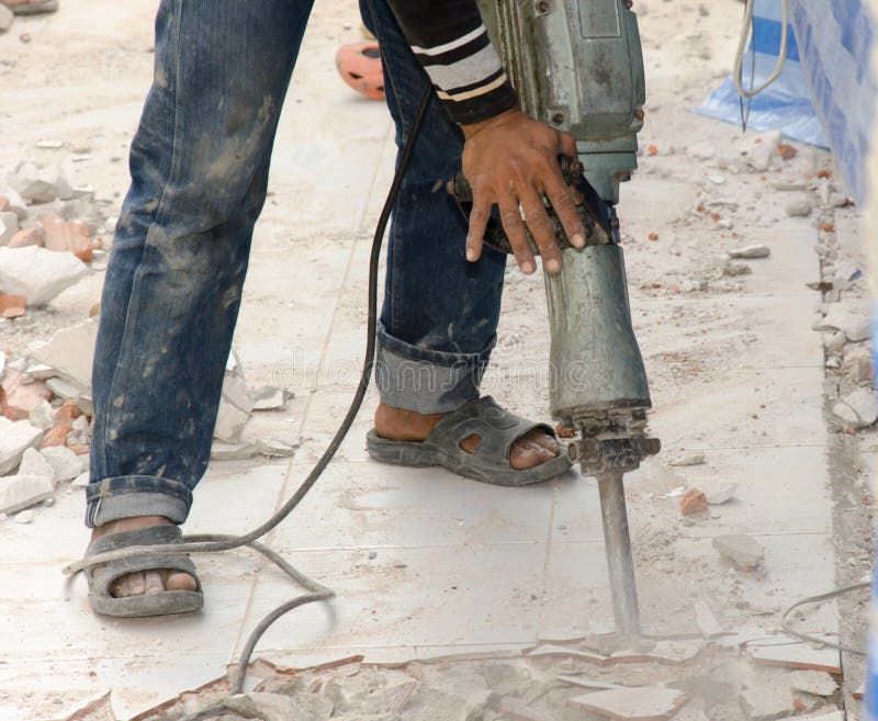 Cement drilling stock photo. Image of jackhammer, drill - 38198368