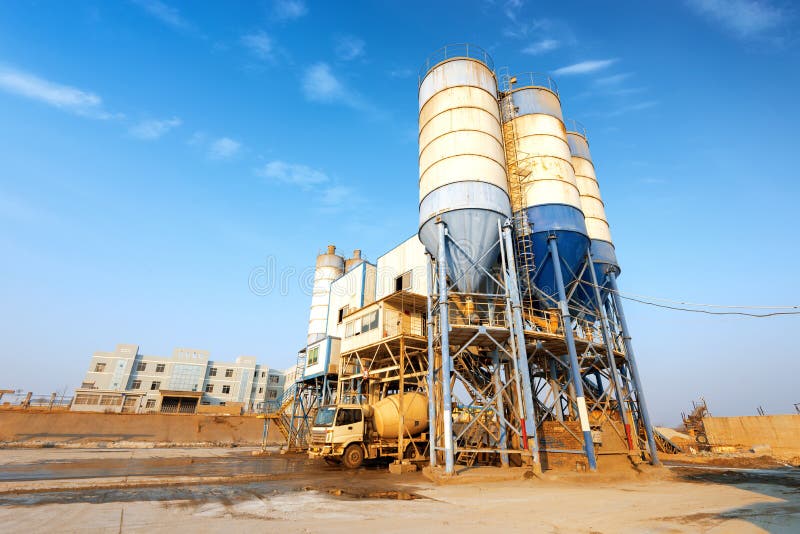 Cement factory machinery stock photo. Image of environment - 36651134
