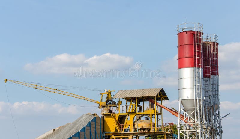 Cement Factory a Mixer Cement Tower Stock Photo - Image of mineral ...