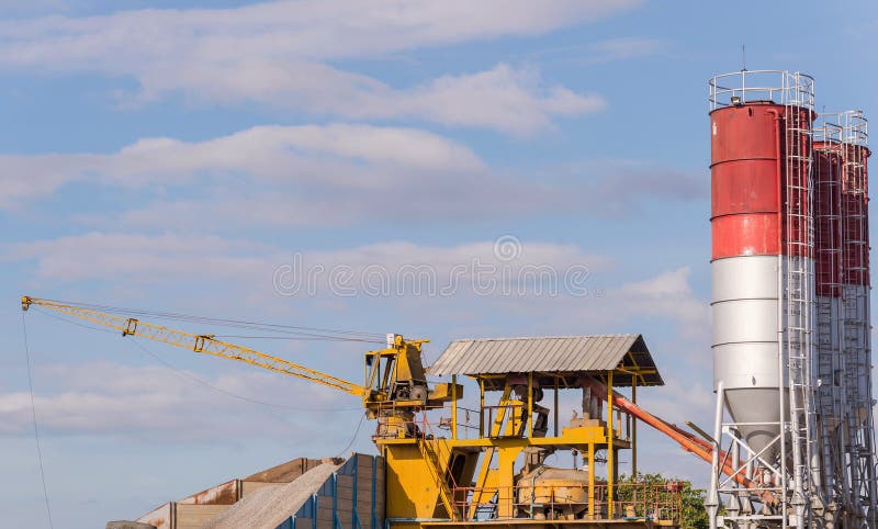 Cement Factory a Mixer Cement Tower Stock Image - Image of concrete ...