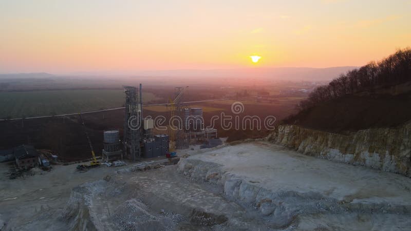 Industrial Gravel Quarry. Open Pit Mining Site of Limestone Materials ...