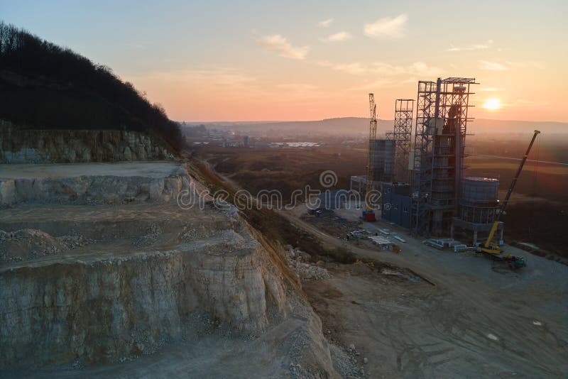 Cement Factory at Open Pit Mining of Construction Sand Stone Materials ...