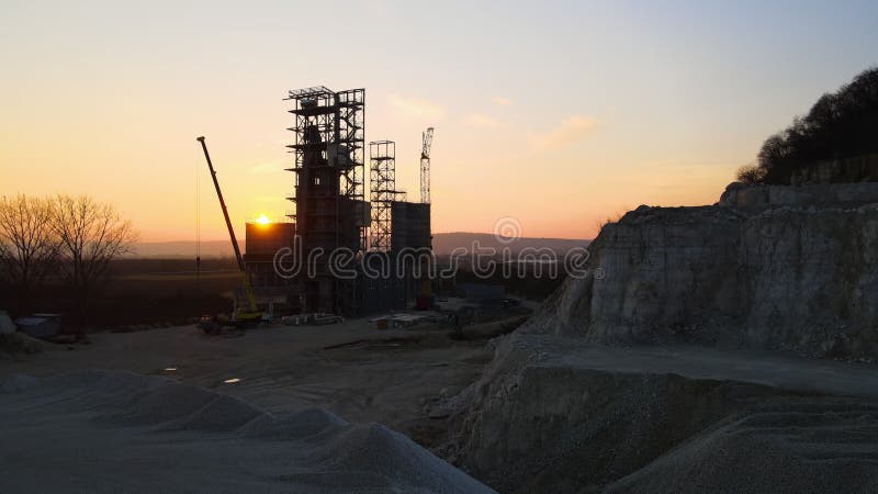 Cement Factory at Open Pit Mining of Construction Sand Stone Materials ...