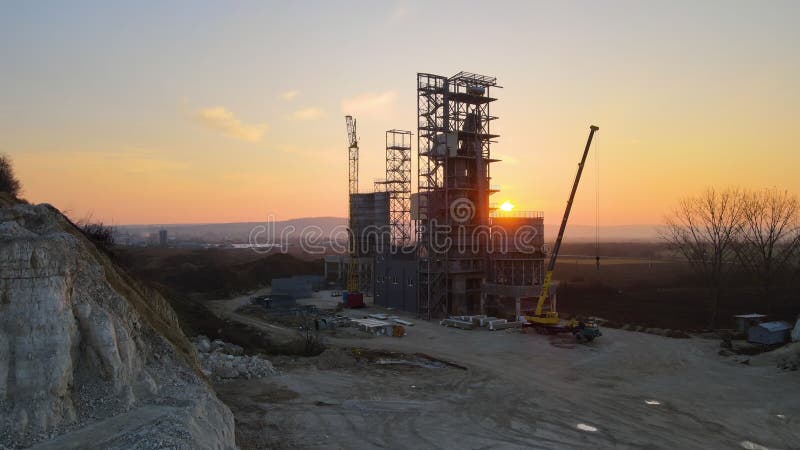 Cement Factory at Open Pit Mining of Construction Sand Stone Materials ...