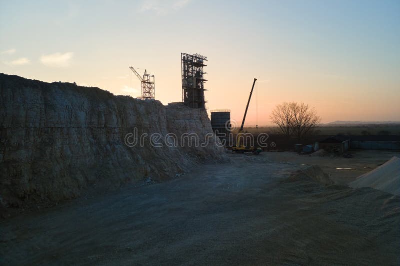 Cement Factory at Open Pit Mining of Construction Sand Stone Materials ...