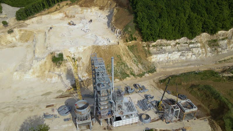 Cement Factory at Open Pit Mining of Construction Sand Stone Materials ...