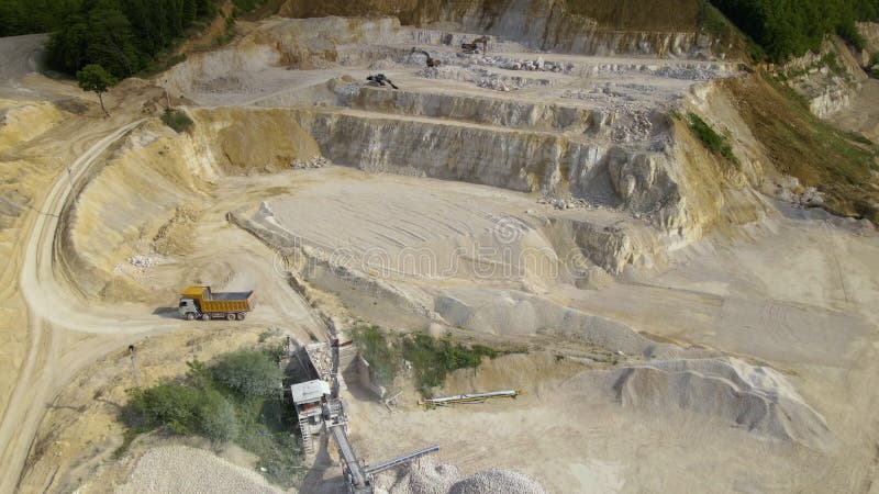Cement Factory at Open Pit Mining of Construction Sand Stone Materials ...