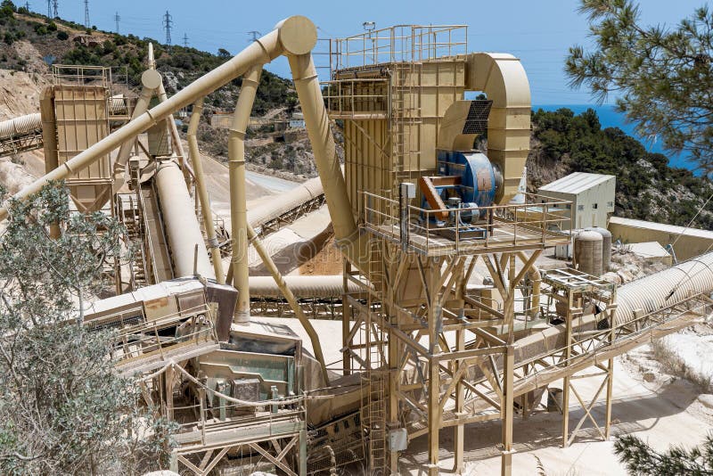 Cement Factory. Overview of Large Concrete Plant Stock Image - Image of ...