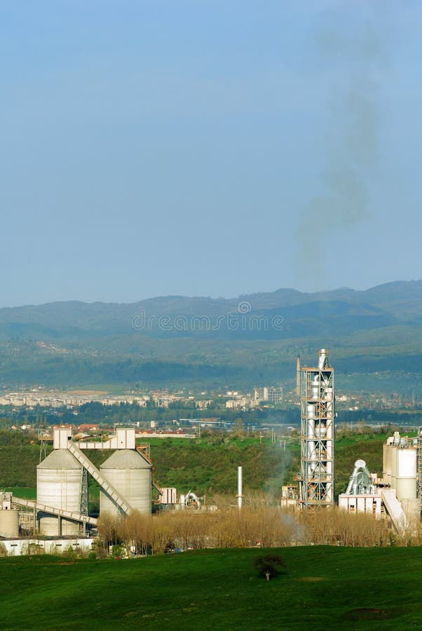 Cement factory pollution stock photo. Image of cement - 14161608