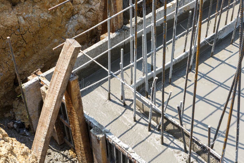 Cement Foundation for House Building Stock Photo - Image of ...