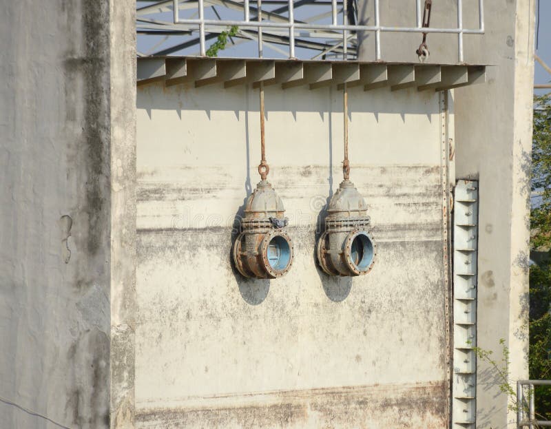 Cement Gate Door of Dam in Thailand Stock Photo - Image of electric ...