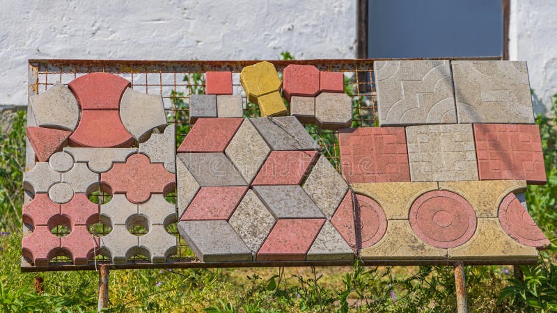 Cement Interlocking Tiles stock image. Image of selection - 248661109