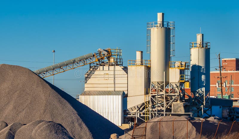 Cement and Limestone Mixer Plant Stock Image - Image of workplace ...