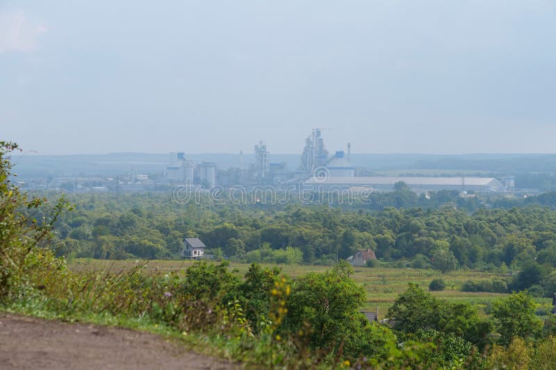 Cement Mill, Big Enterprise, Located in Outside the City Stock Image ...