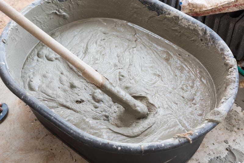 Cement Mix Concrete is Compacted Sand Stock Photo - Image of people ...