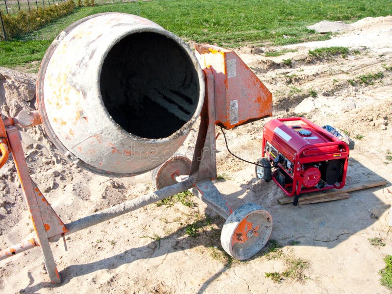 Cement mixer stock image. Image of small, mechanism, electric - 19316681
