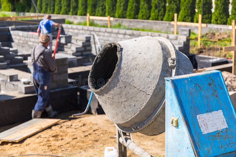 Cement mixer for building editorial photo. Image of construction - 99054691