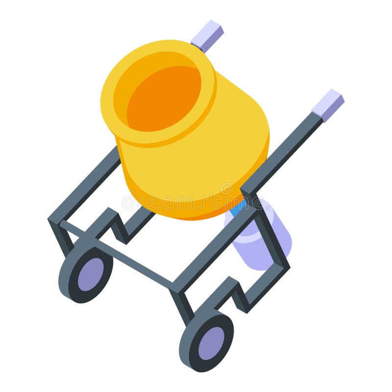 Cement Mixer Cart Icon Isometric Vector. Concrete Machine Stock Vector ...