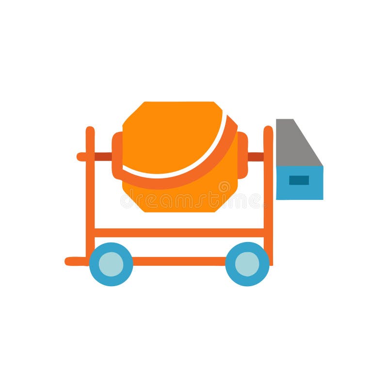 Cement Mixer Icon for Construction Projects Stock Photo - Illustration ...
