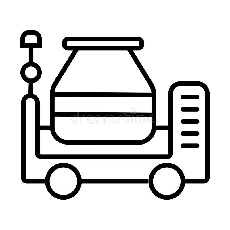 Cement Mixer Icon Vector Illustration Stock Illustration - Illustration ...