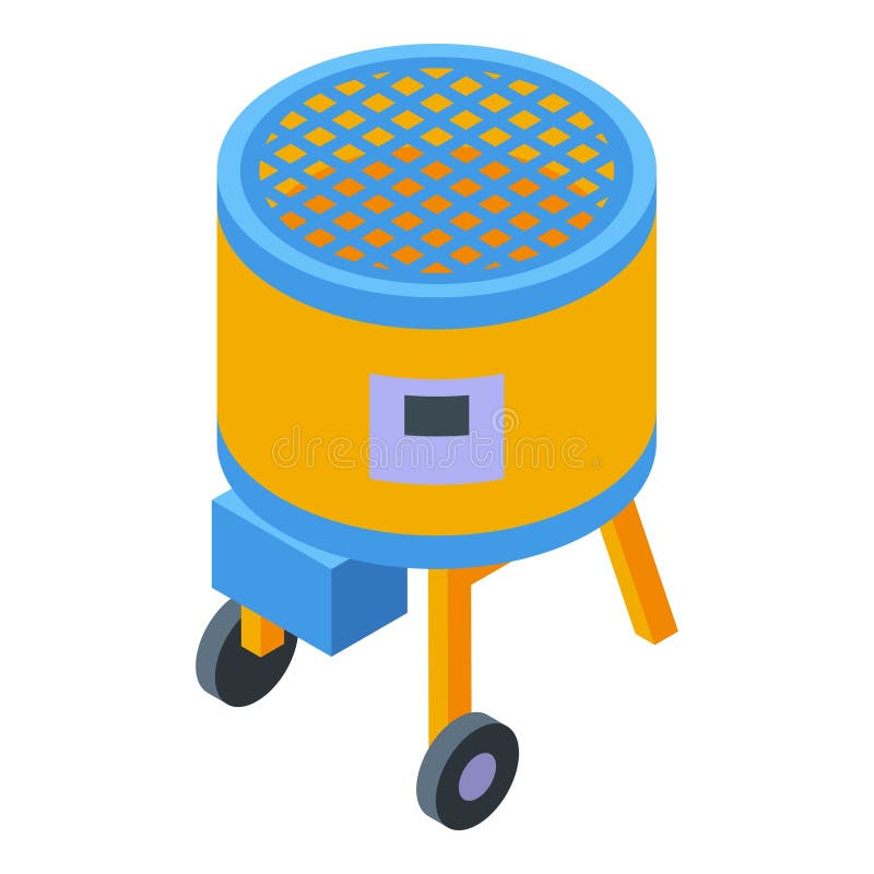 Cement Mixer Machine Icon Isometric Vector. Concrete Industry Stock ...
