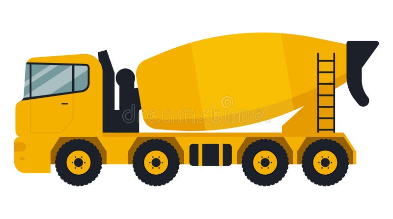 Cement Mixer Truck. Cargo Truck Concrete Mixer. Vector Illustration ...