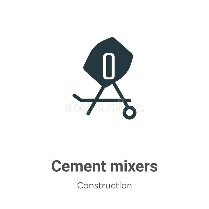 Cement Mixers Vector Icon on White Background. Flat Vector Cement ...