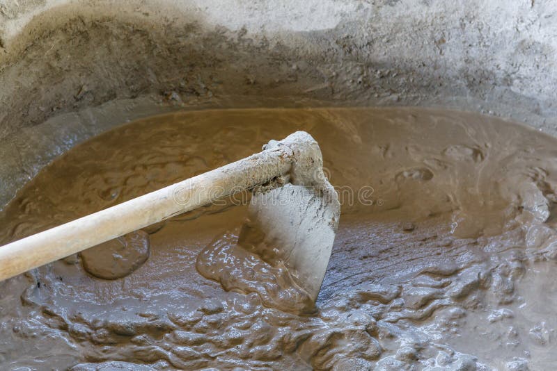 Cement Mixing for Construction Work Stock Image - Image of development ...